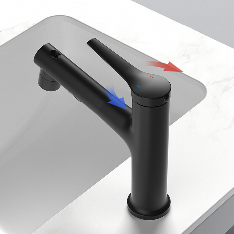Hot and Cold Pull Down Bathroom Basin Tap - Jabra Sanitary