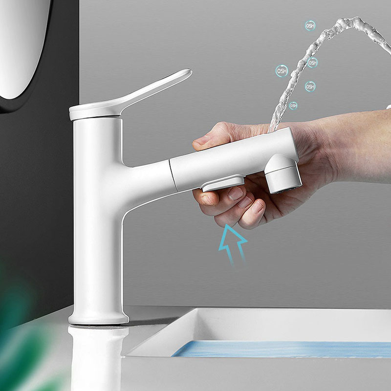 Hot and Cold Pull Down Bathroom Basin Tap - Jabra Sanitary