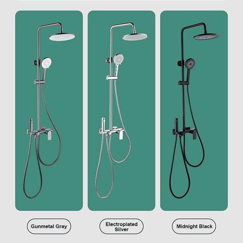 Chrome Shower System With Round Rain Shower Head - Jabra Sanitary