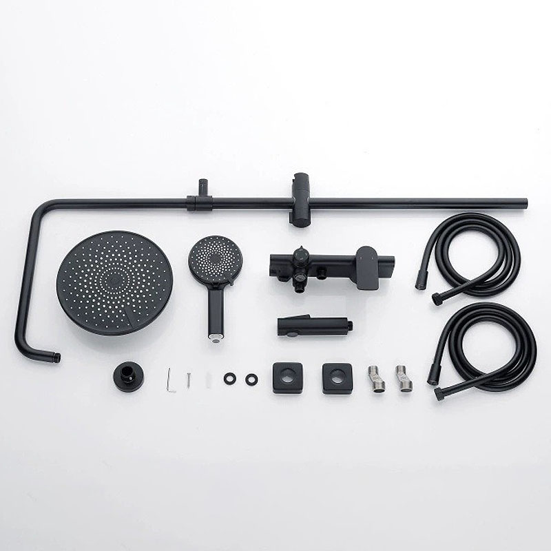 Chrome Shower System With Round Rain Shower Head - Jabra Sanitary