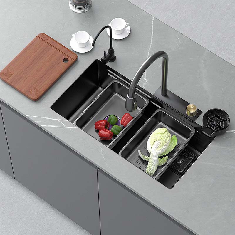 Stainless Steel Waterfall Kitchen Sink - Jabra Sanitary