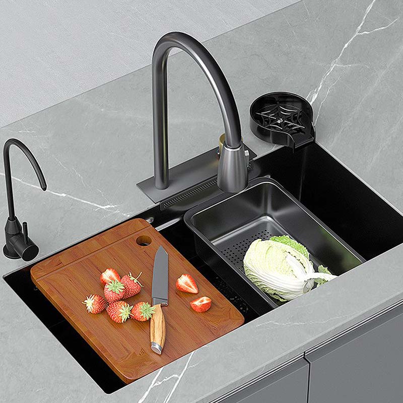 Stainless Steel Waterfall Kitchen Sink - Jabra Sanitary