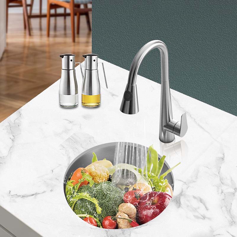 Small Round Stainless Steel Kitchen Sink - Jabra Sanitary